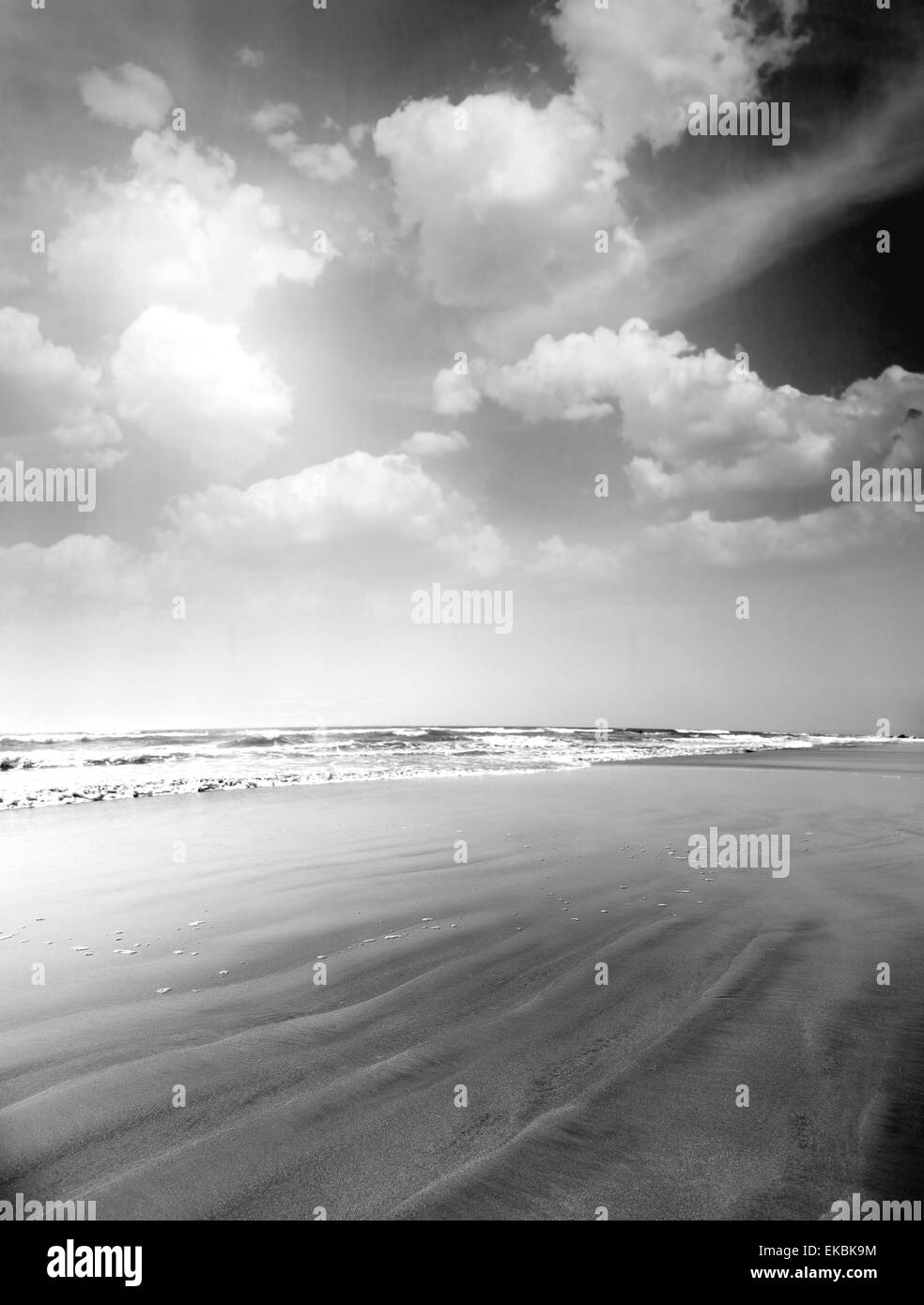 Monochrome summer beach Stock Photo - Alamy