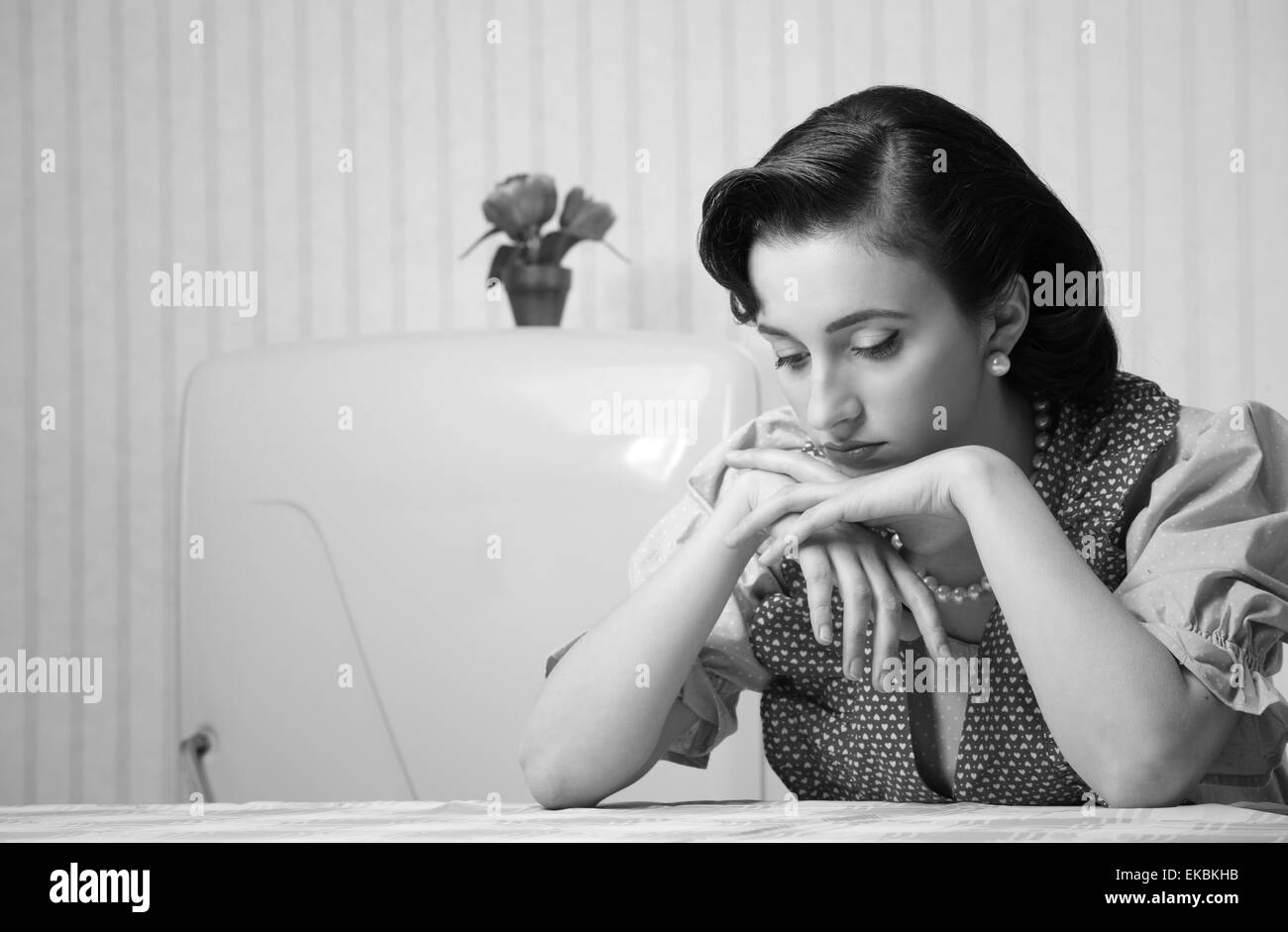Retro housewife Black and White Stock Photos & Images - Alamy