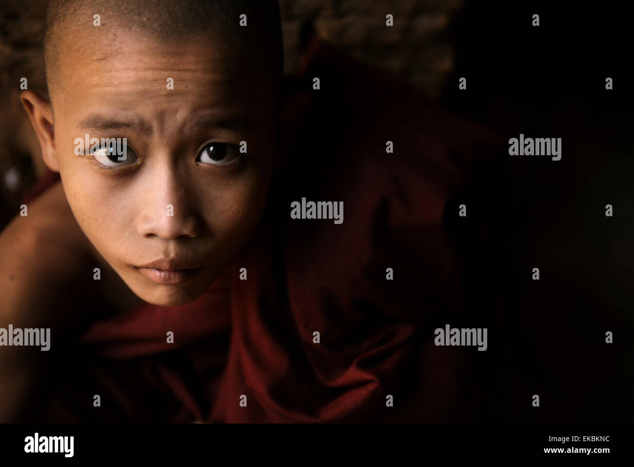 Portrait of little monk Stock Photo - Alamy