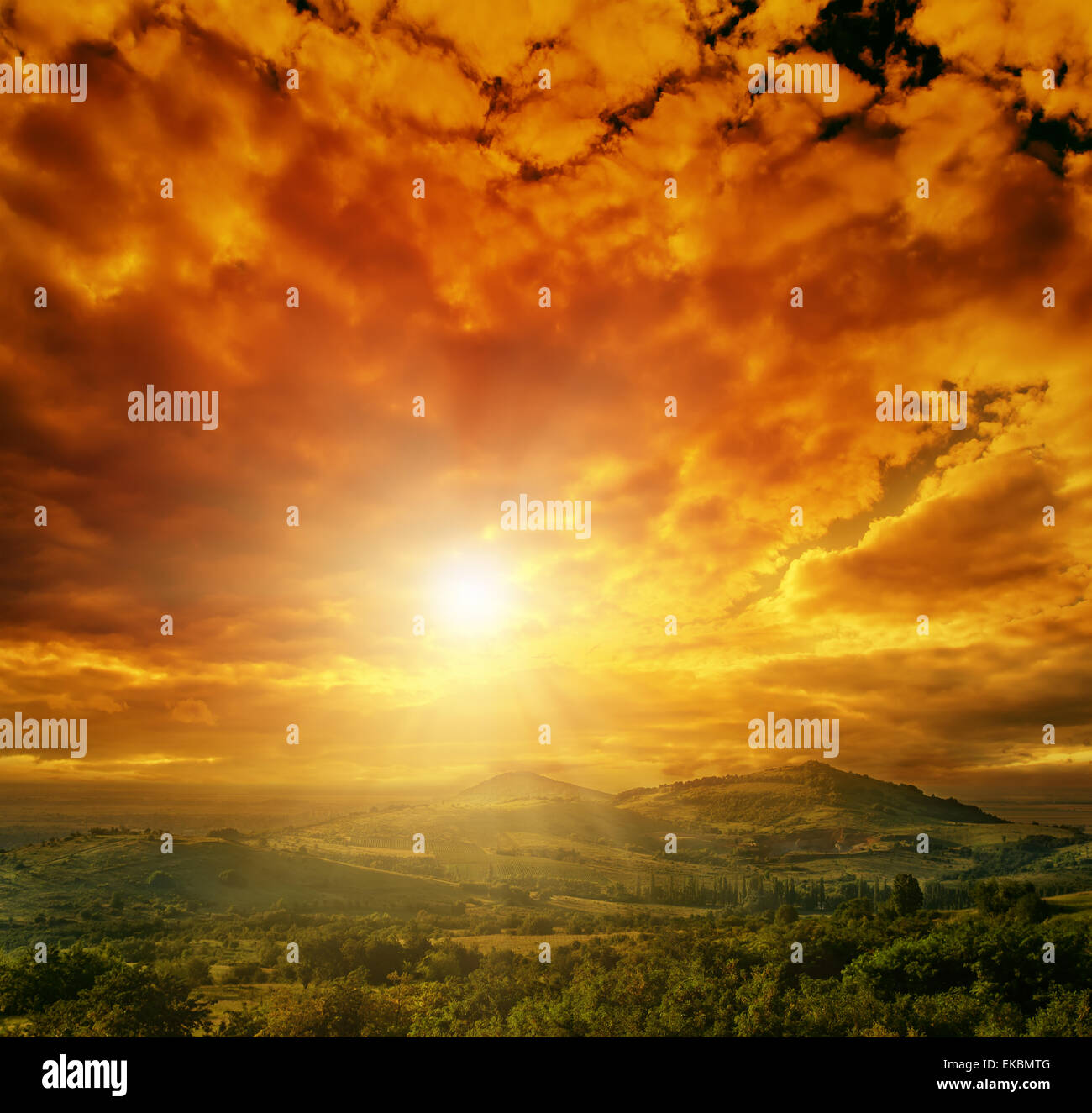 Ukrainian mountain sunset aerial view hi-res stock photography and ...