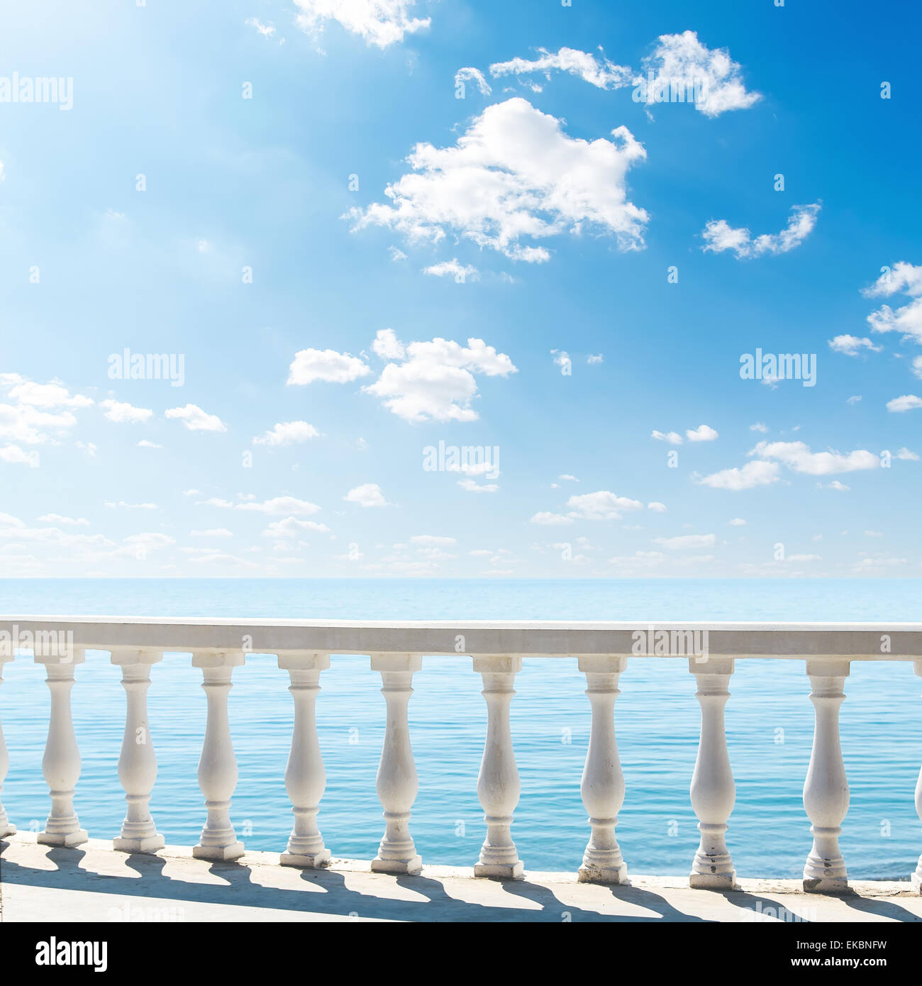 clouds over sea. view from terrace with balcony Stock Photo - Alamy