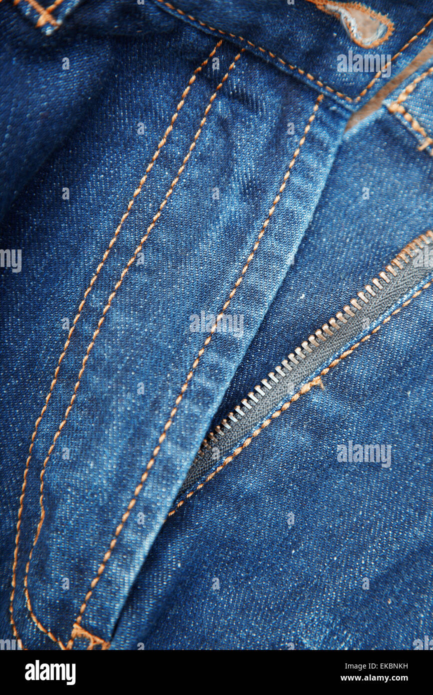 Fly front of blue jeans Stock Photo - Alamy