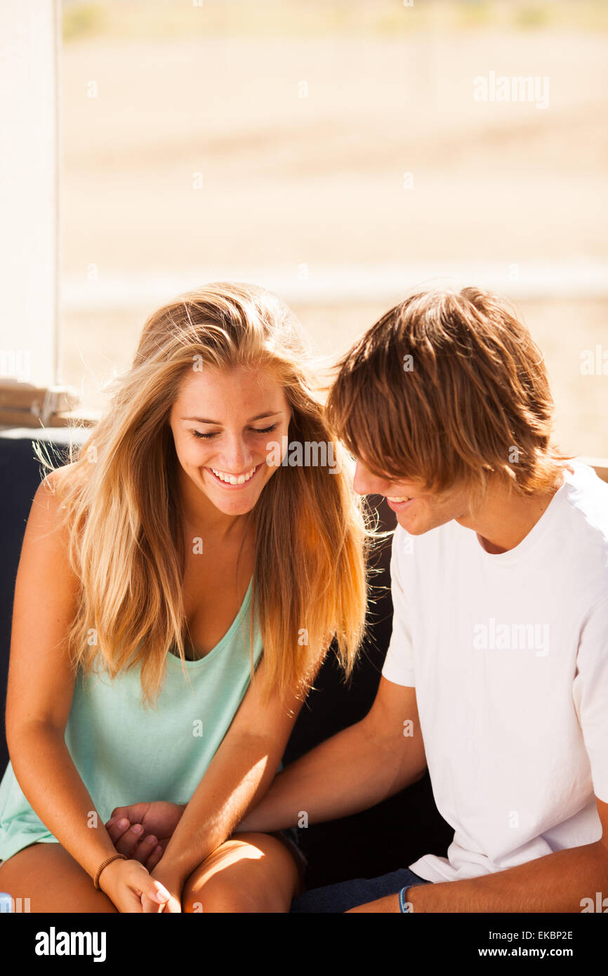 Young beautiful couple having fun Stock Photo - Alamy