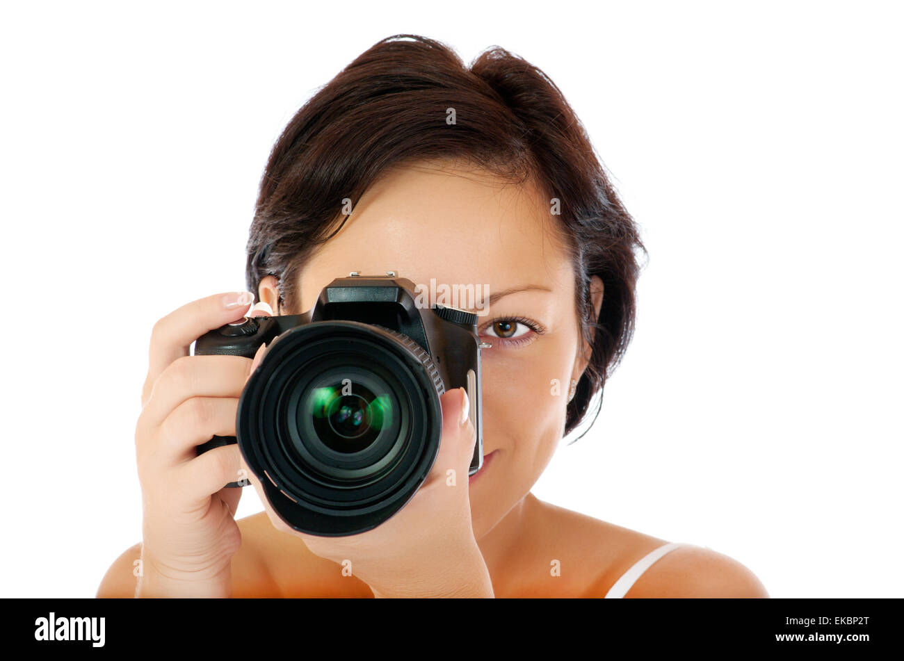 Young girl with DSLR Stock Photo - Alamy