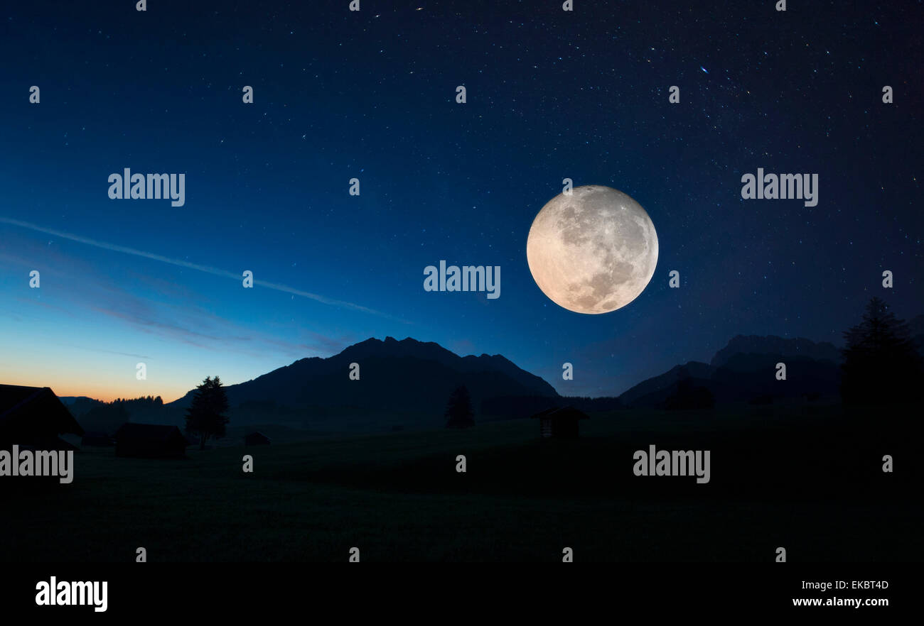 Moon over germany hi-res stock photography and images - Alamy