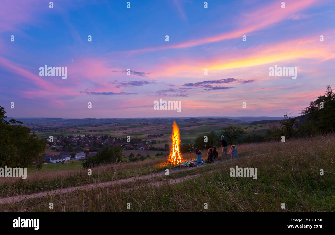 Swiss national holiday, bonfire, Schaffhausen, Switzerland Stock Photo ...