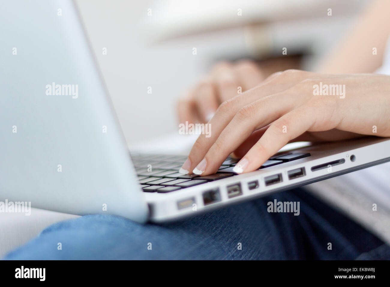 hands close up on laptop keyboard Stock Photo - Alamy