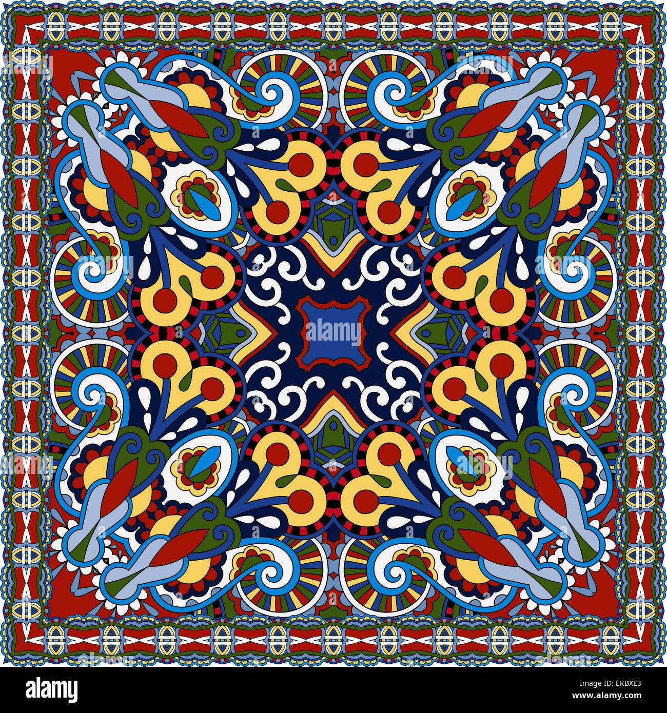silk neck scarf or kerchief square pattern design Stock Photo - Alamy