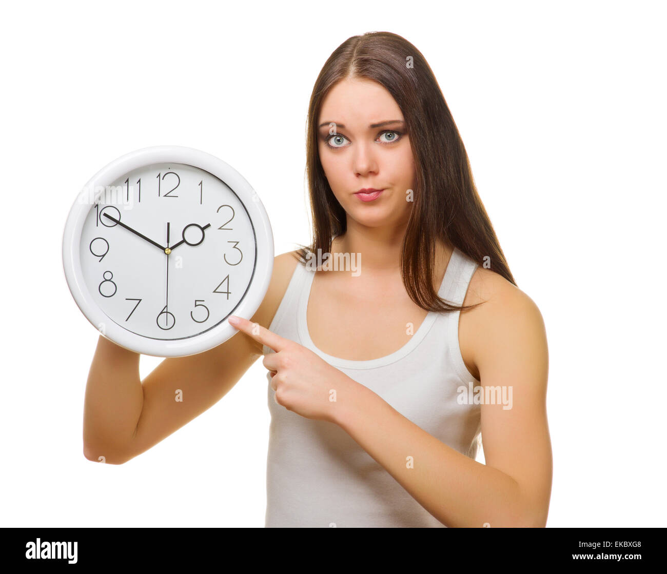 Young girl with clocks Stock Photo - Alamy