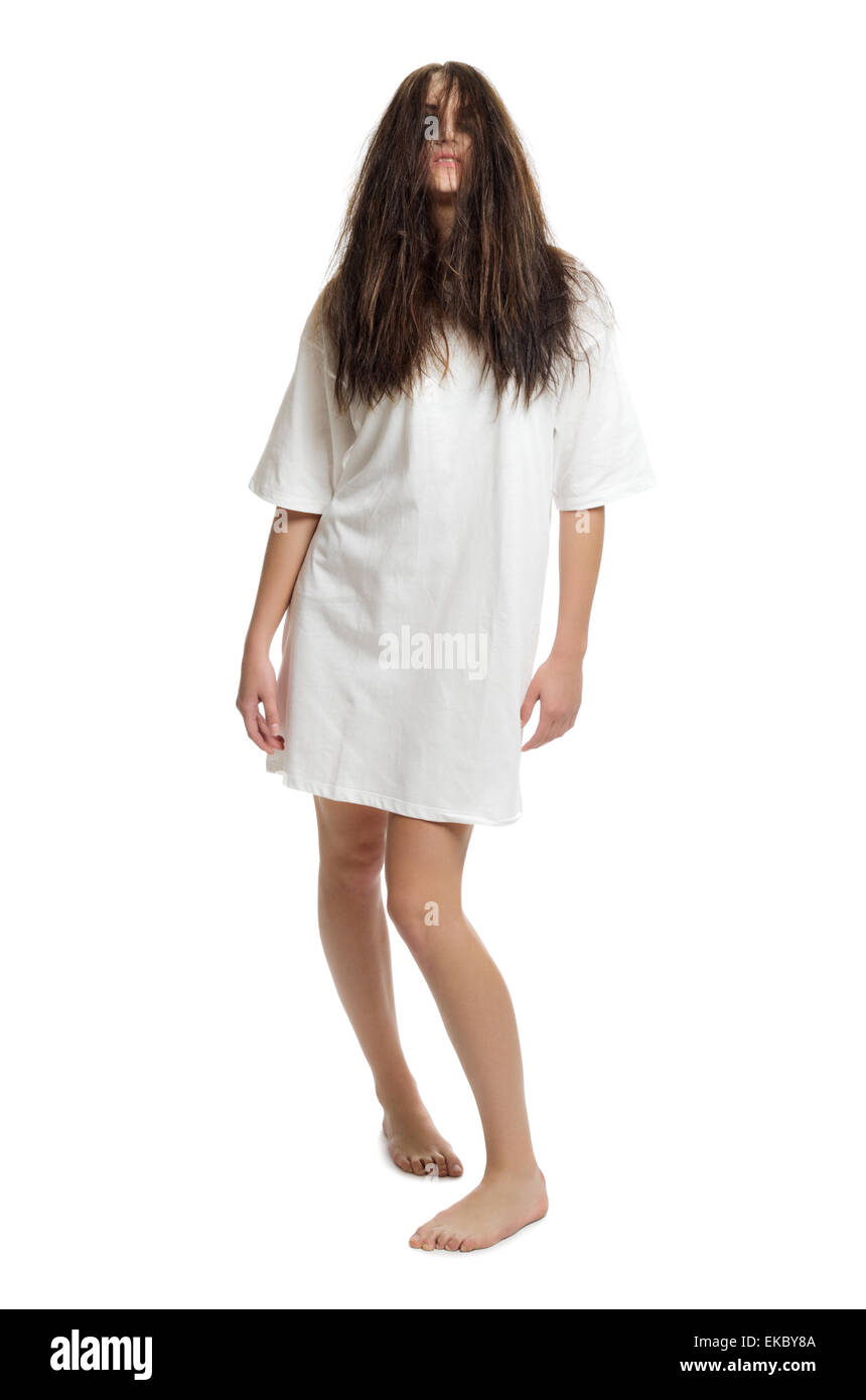 Young zombie girl isolated Stock Photo - Alamy