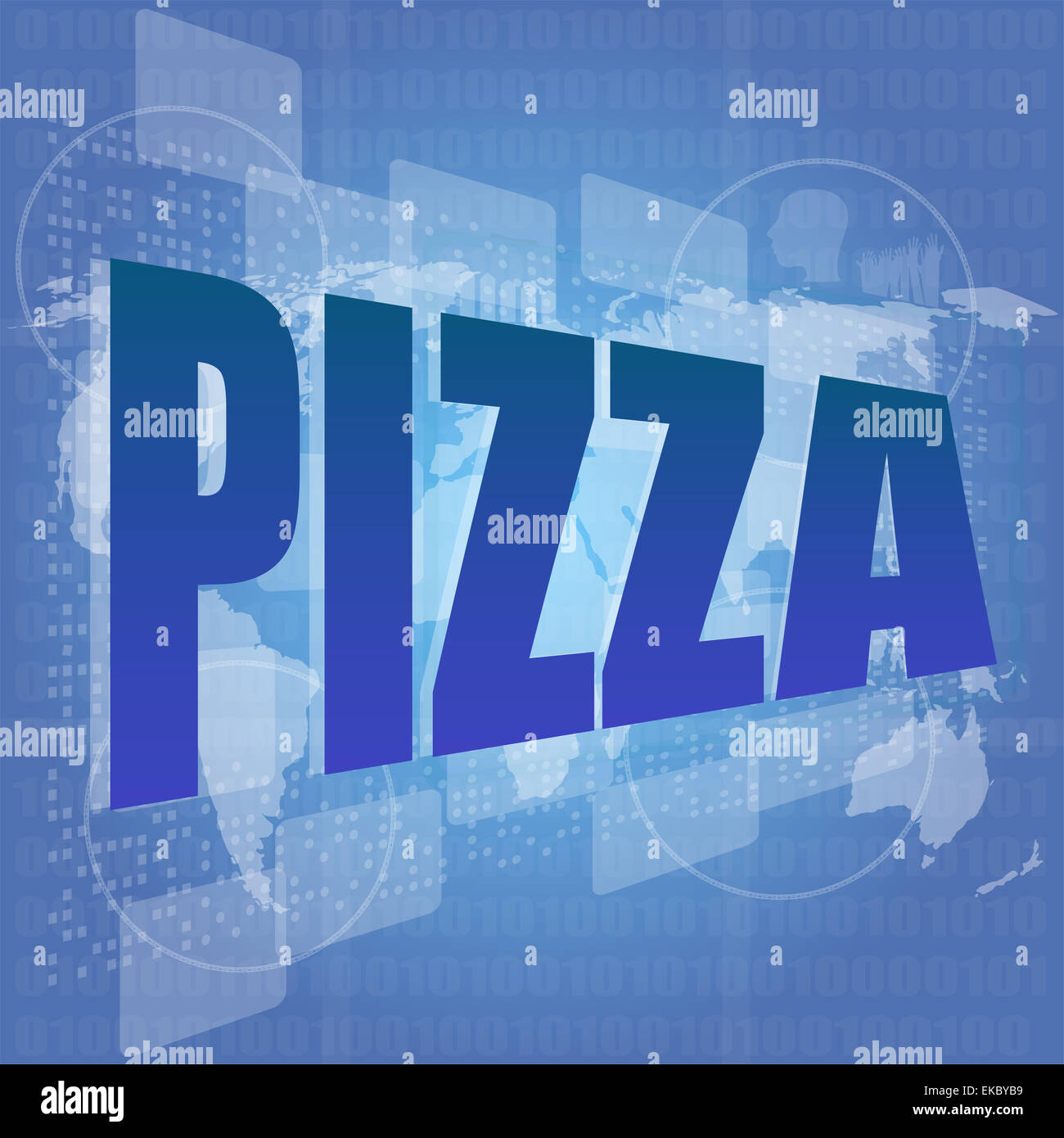 pizza word on digital touch screen - business concept Stock Photo - Alamy