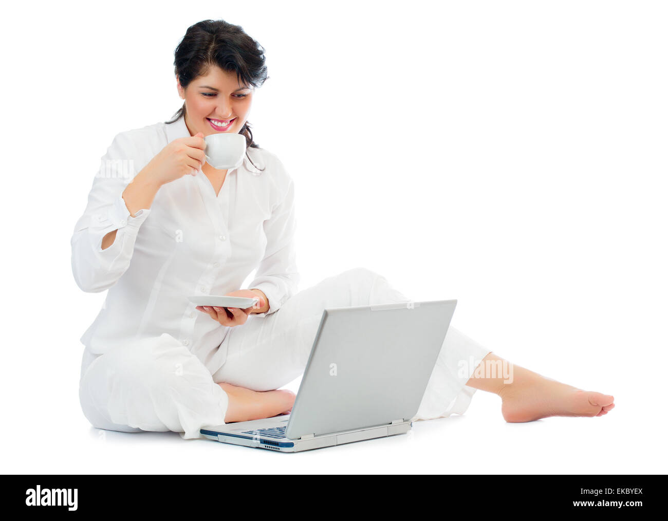 Young woman coffee using Cut Out Stock Images & Pictures - Alamy