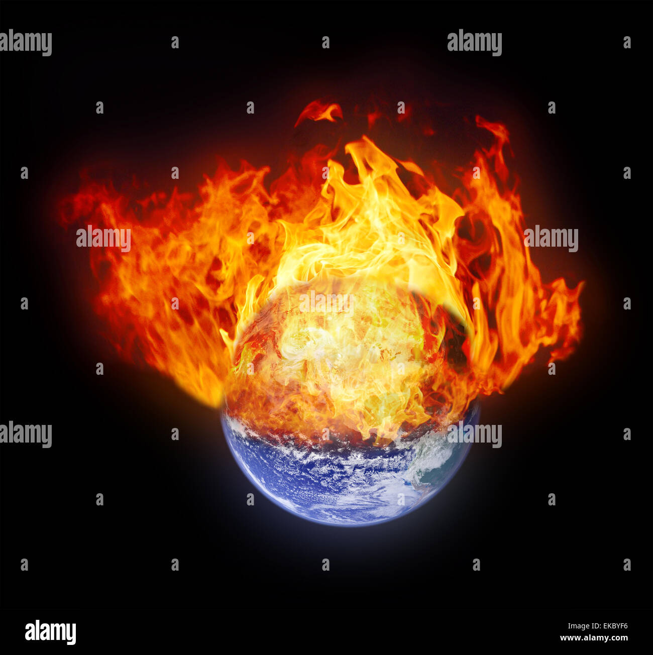Burning earth globe Stock Photo - Alamy