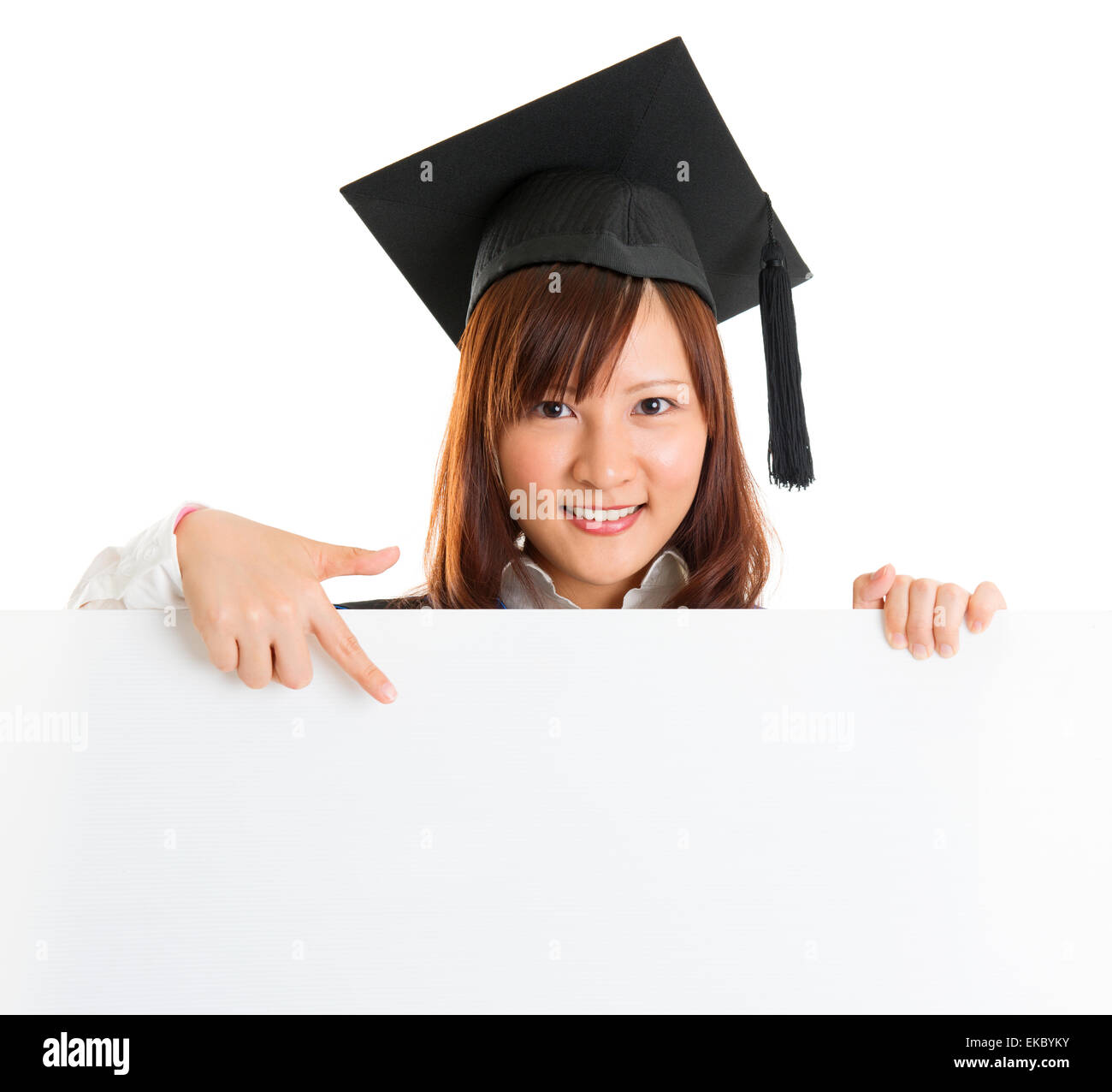 Female graduate holding placard hi-res stock photography and images - Alamy