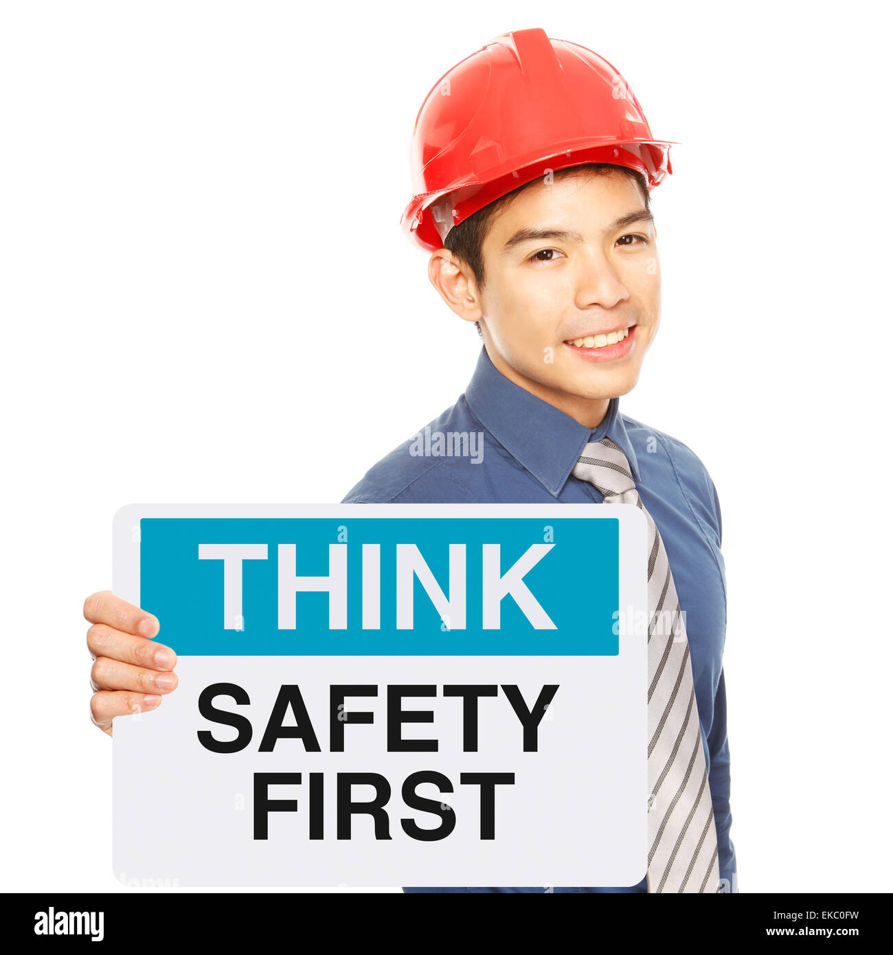 Sign displaying safety first hi-res stock photography and images - Alamy