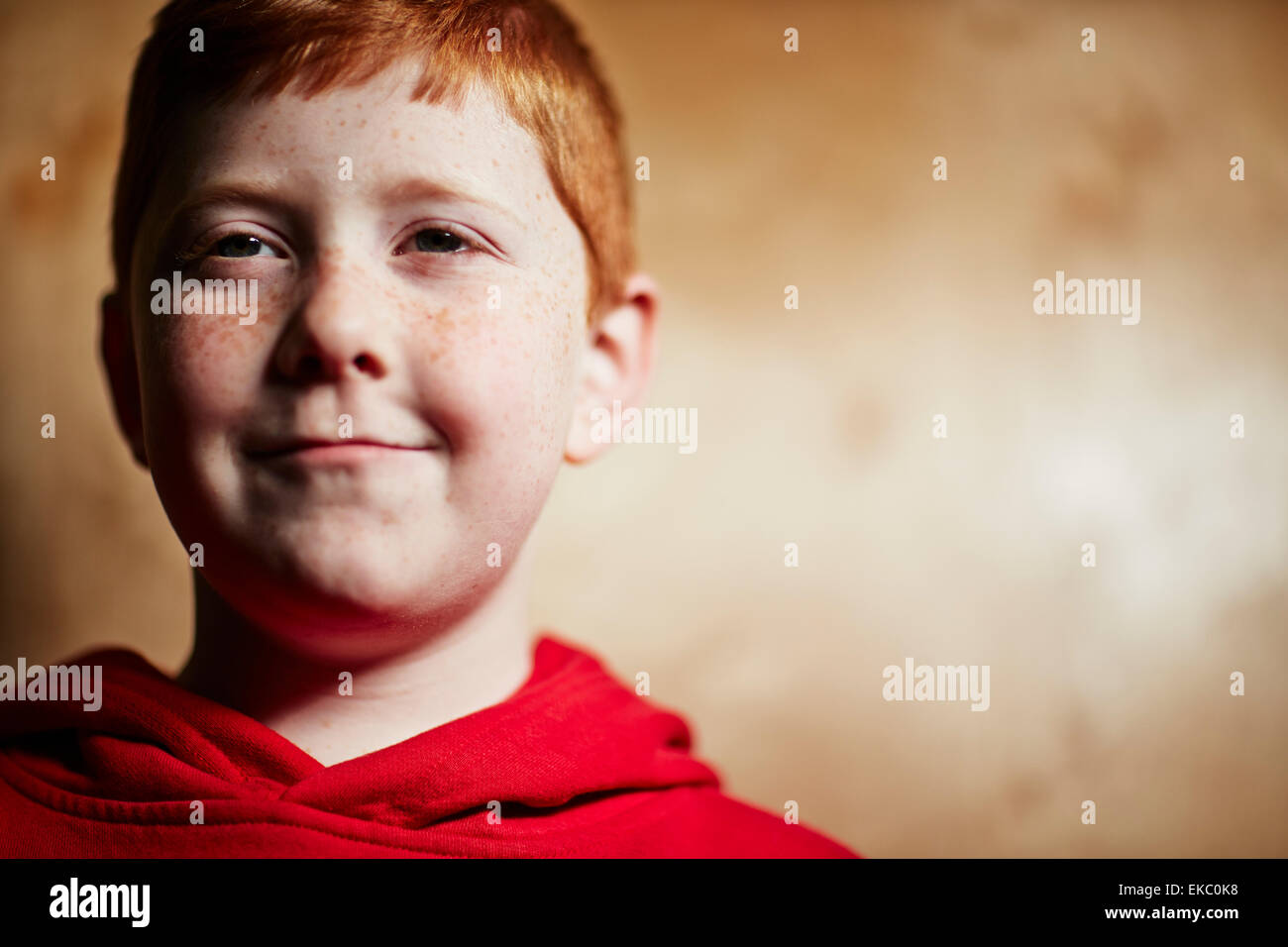 Boy with red hair, smiling Stock Photo - Alamy