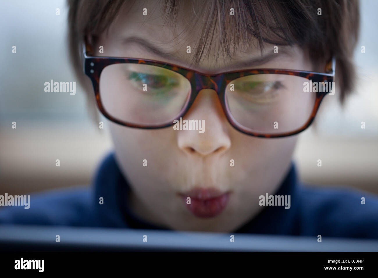 Caucasian boy face close up hi-res stock photography and images - Alamy
