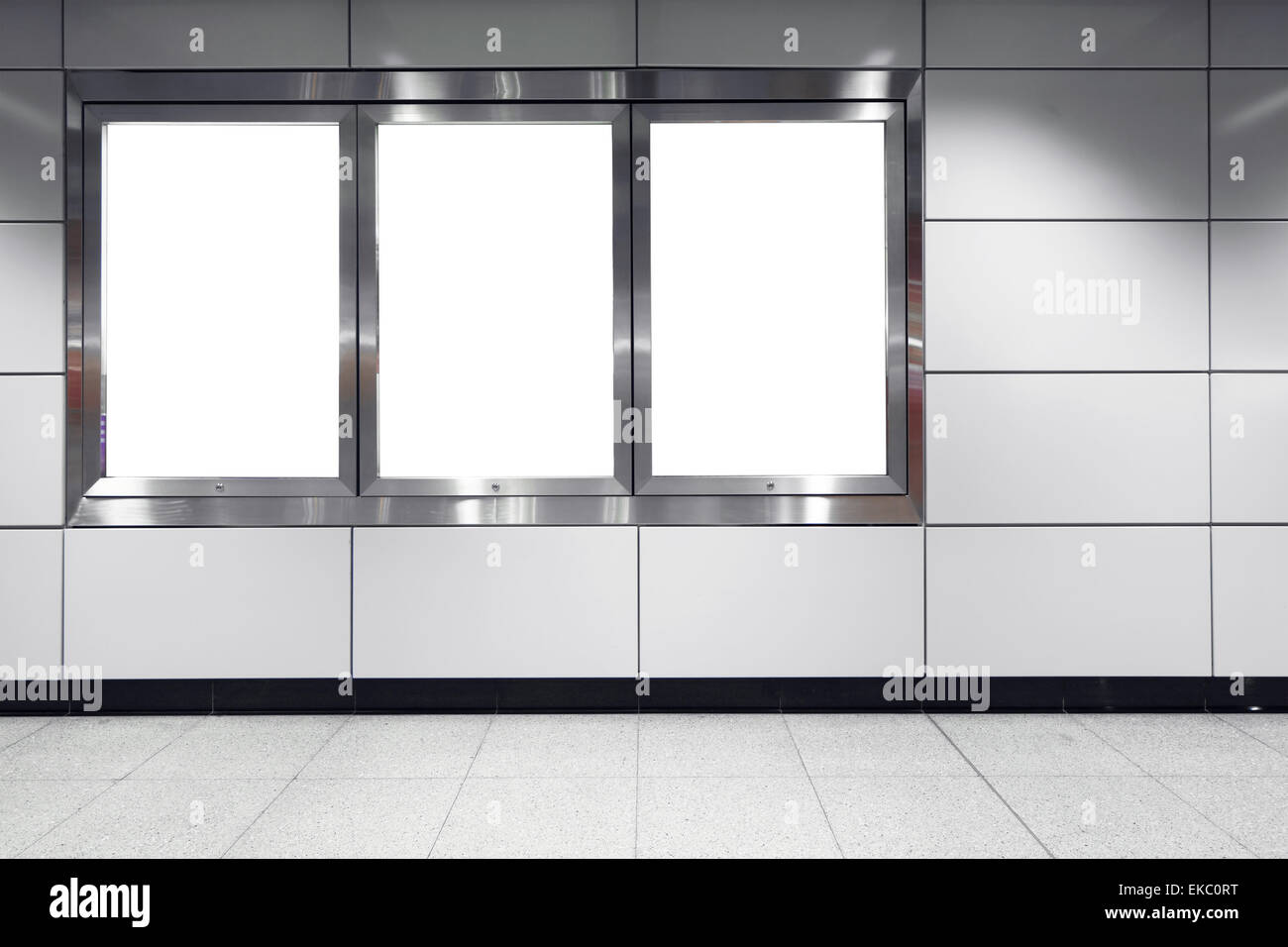 blank billboard in metro station Stock Photo - Alamy