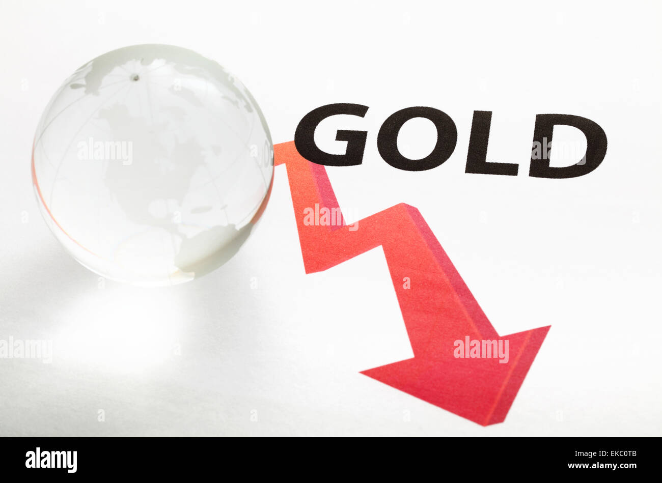 Global gold price drop concept Stock Photo - Alamy