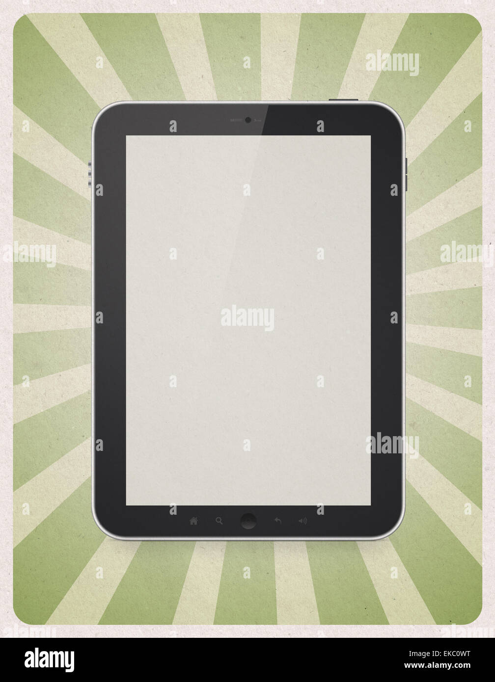 Digital tablet on retro background Stock Photo - Alamy