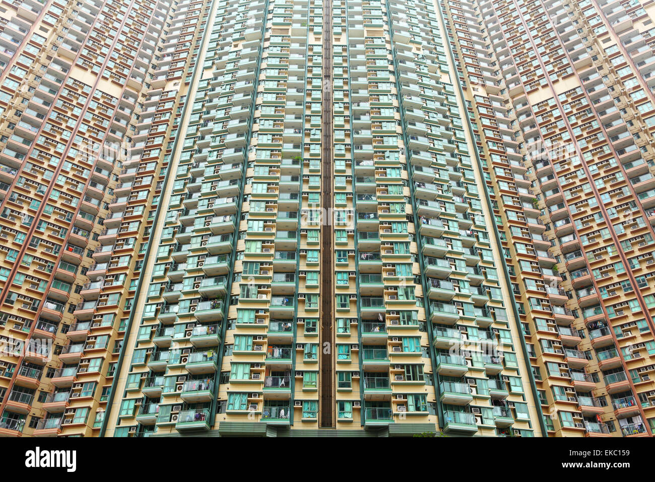 Over crowded apartment block in Hong Kong Stock Photo - Alamy