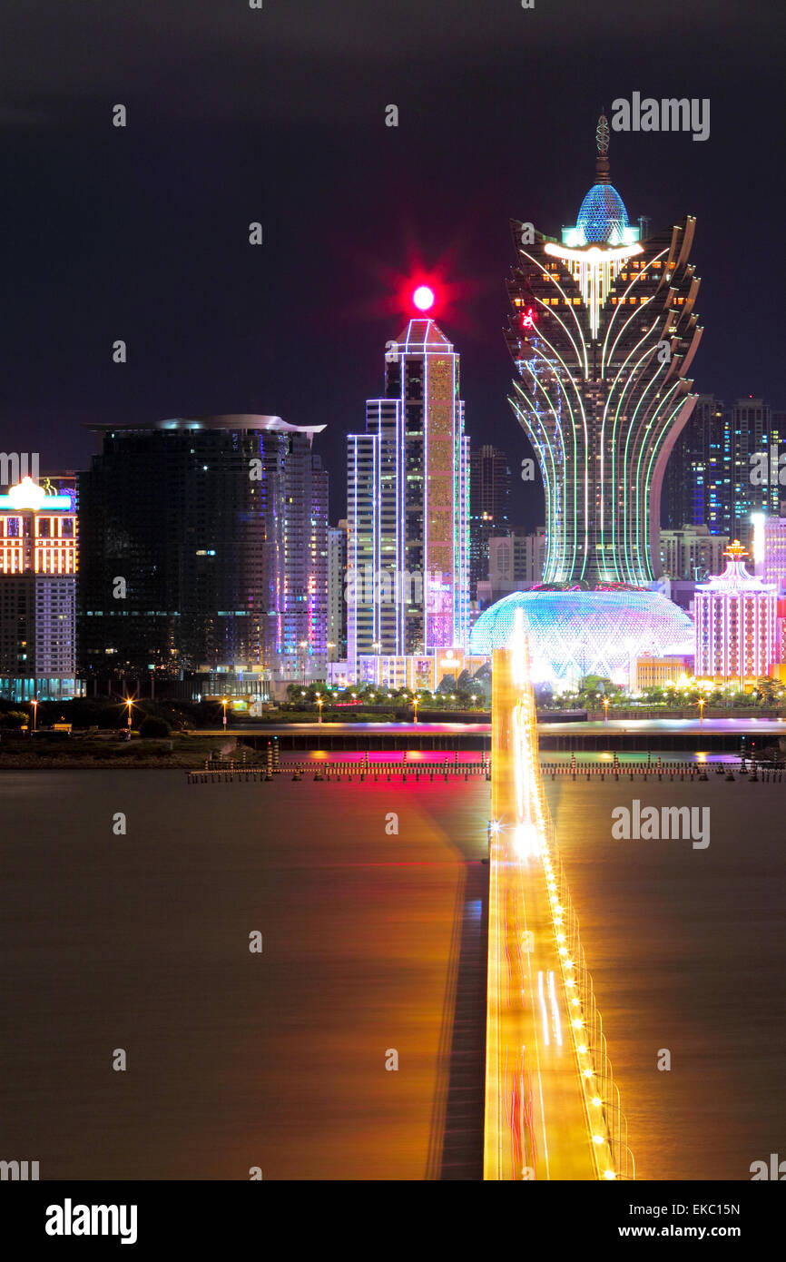 Macau at night Stock Photo - Alamy
