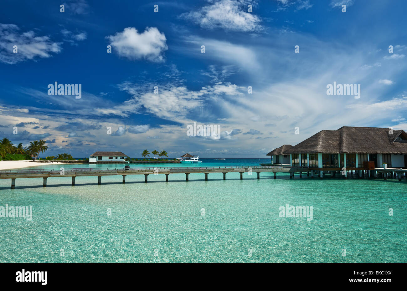 Beautiful beach with jetty Stock Photo - Alamy