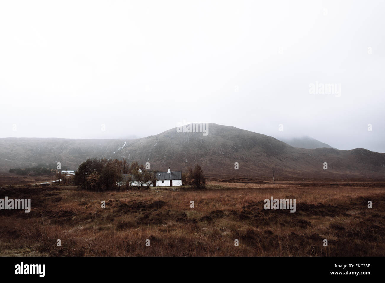 Remote cottage, Glen Etive, Scottish Highlands, Scotland Stock Photo ...
