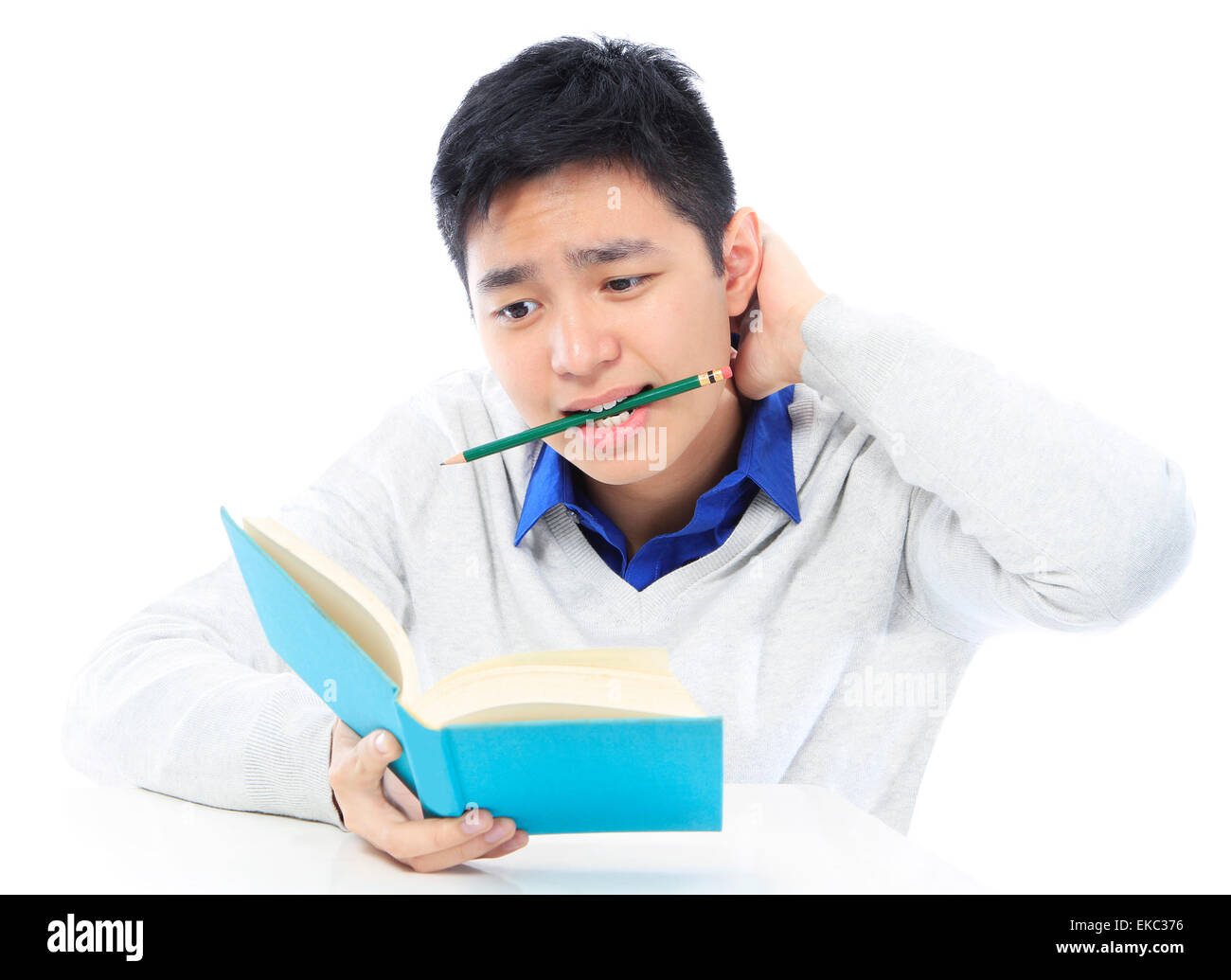 Student scratching head teenager hi-res stock photography and images ...