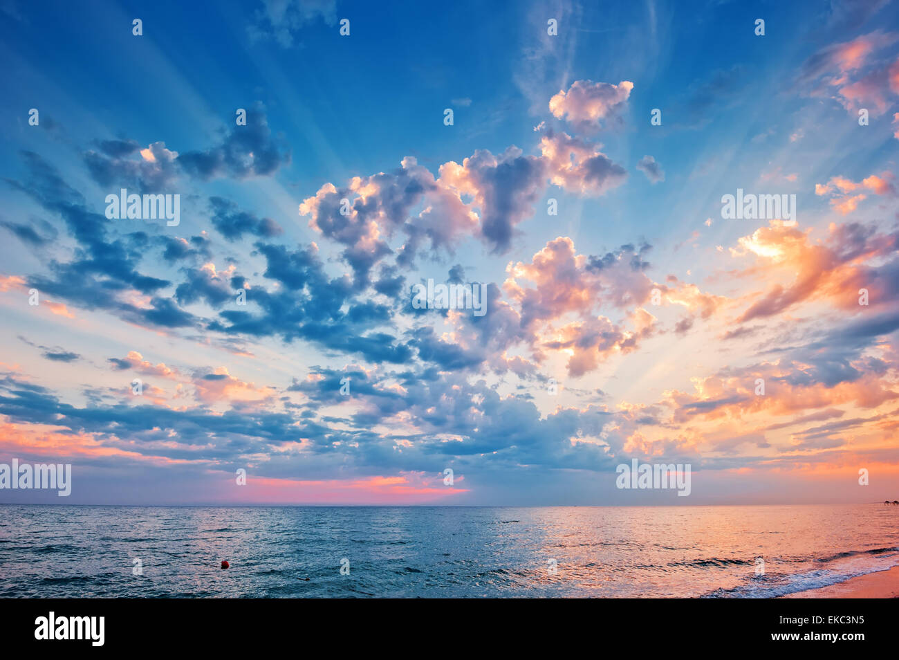 Beautiful heavenly landscape with the sun in the clouds Stock Photo - Alamy