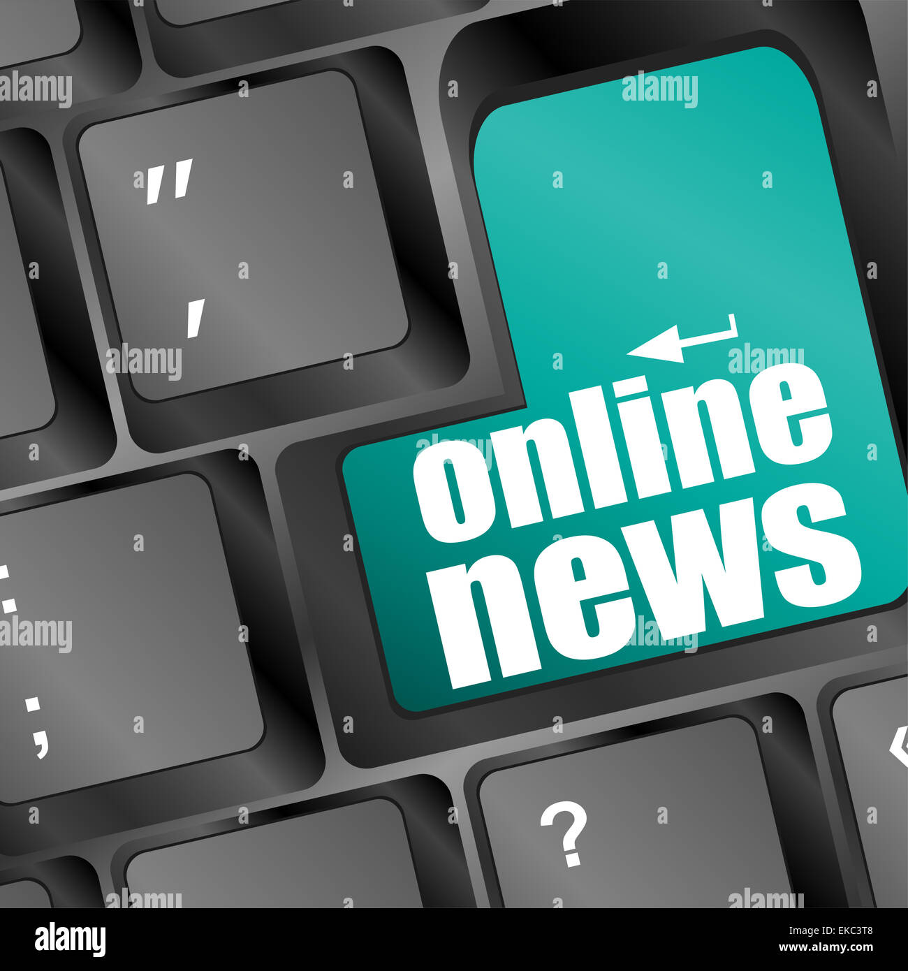 A computer keyboard with blue keys spelling news, Getting your news on ...