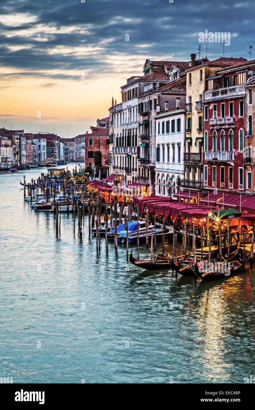 View of famous Grand Canal at sunset Stock Photo - Alamy