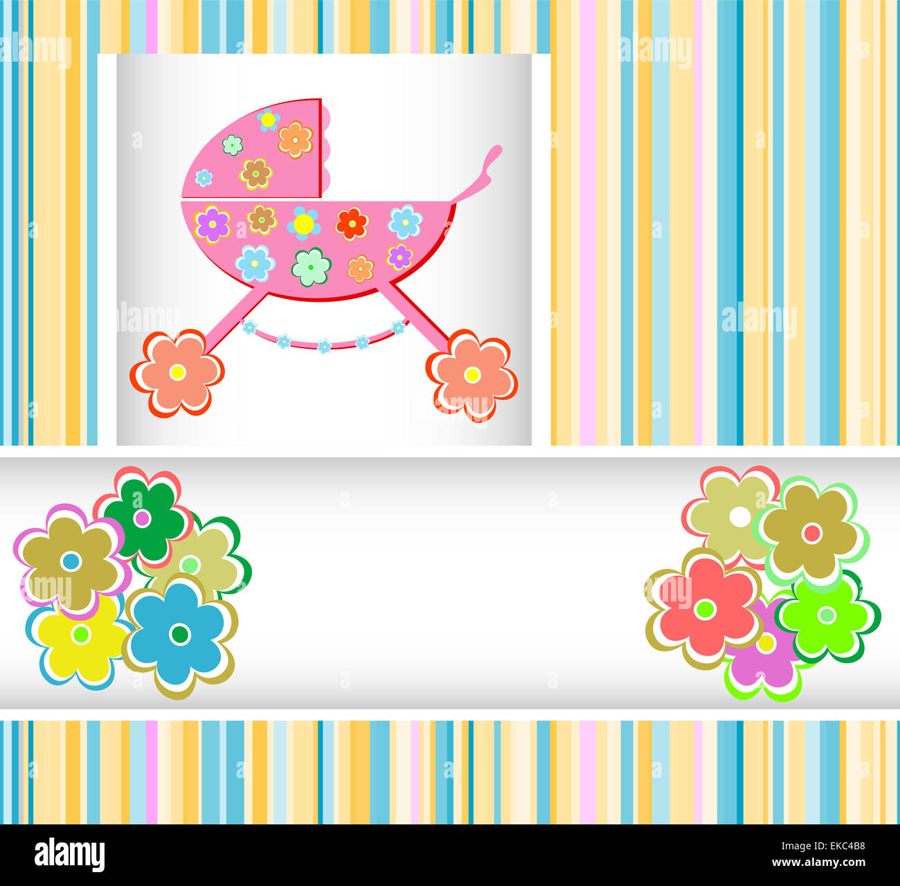 Stroller of flowers for girls Stock Photo - Alamy