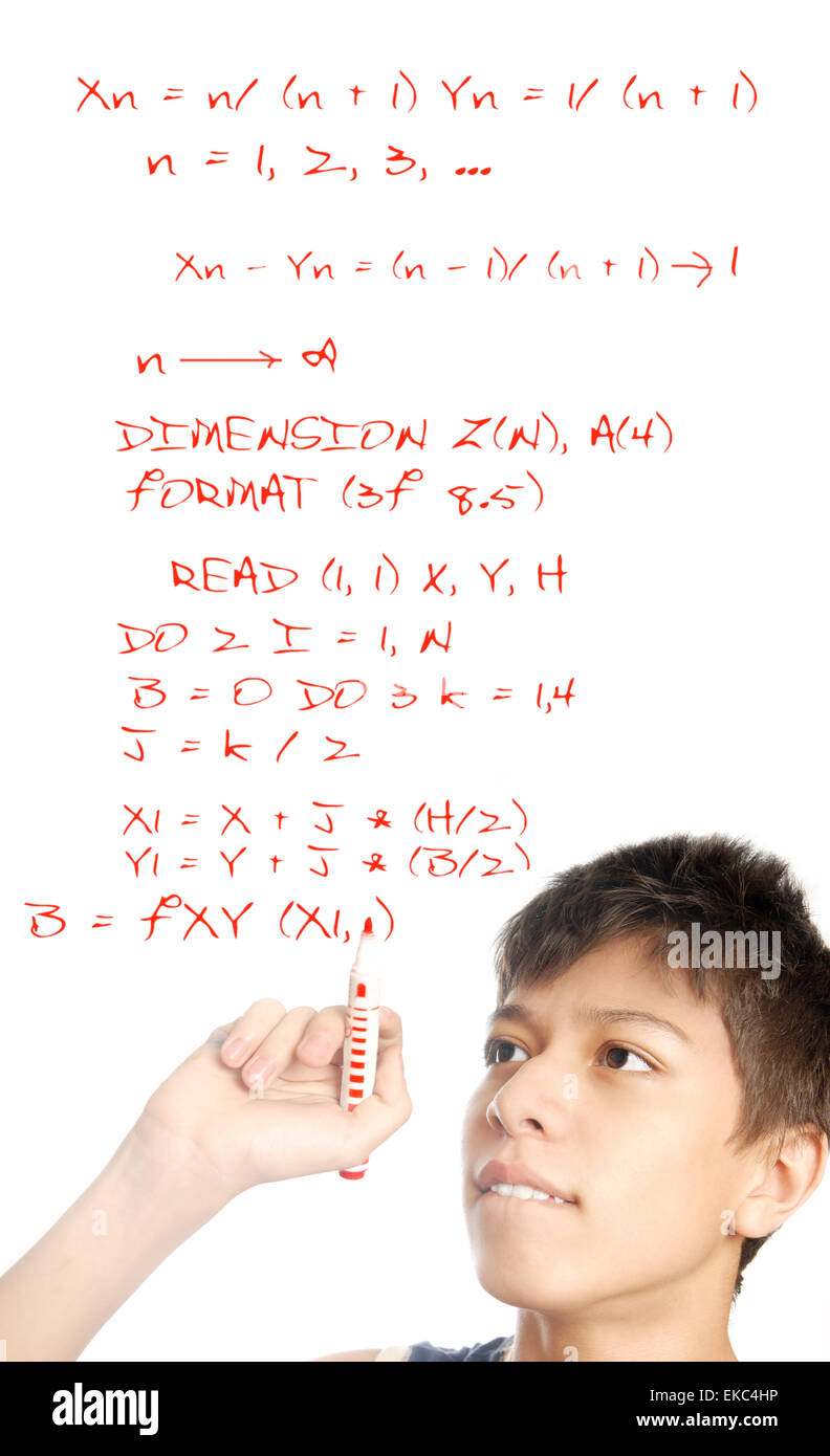 Boy solving sums hi-res stock photography and images - Alamy