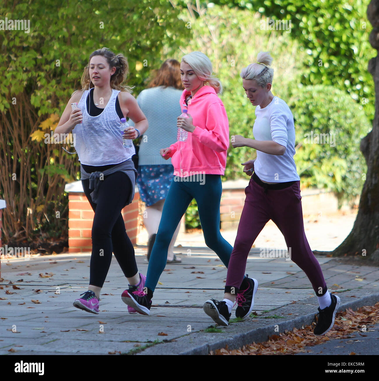 Jazzy and Ruby Kingg, aka Blonde Electric, out jogging with a friend ...