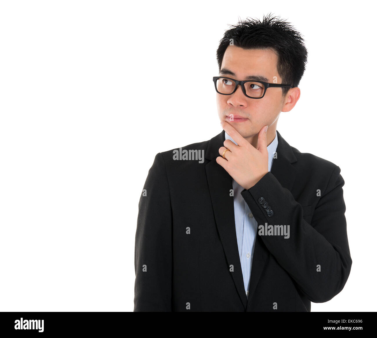 Asian business people thinking Stock Photo - Alamy