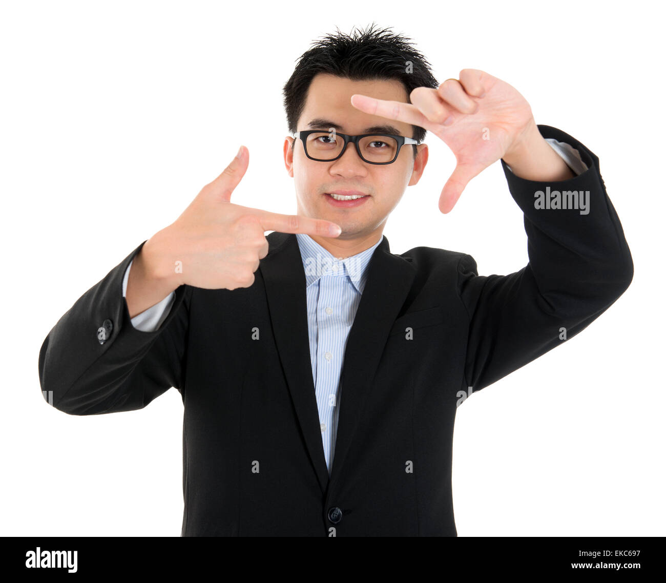 Asian man looking picture frame hi-res stock photography and images - Alamy