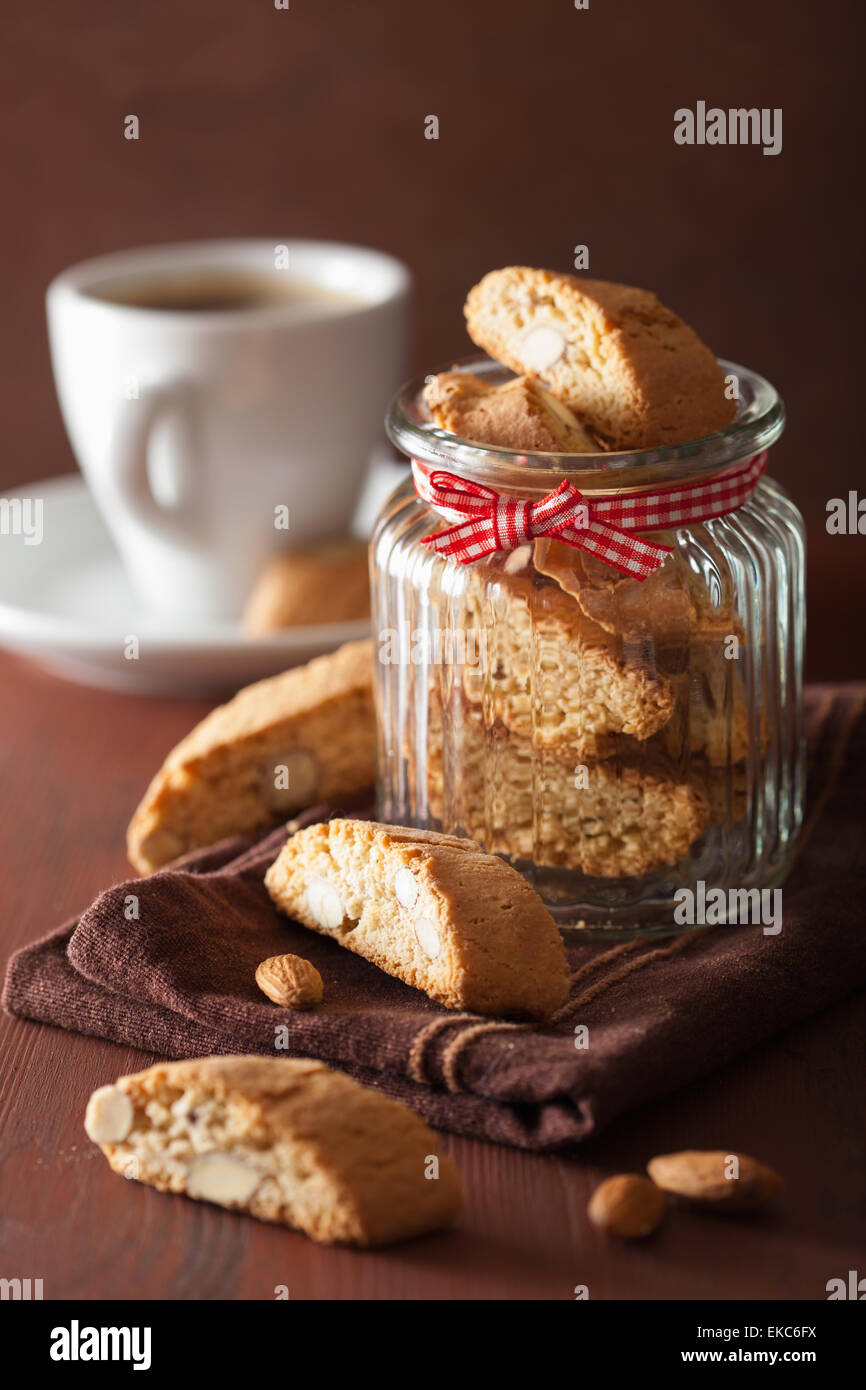 traditional italian cantuccini cookies and coffee Stock Photo - Alamy
