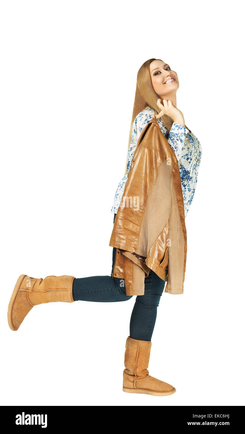 Fat young woman smiling Cut Out Stock Images & Pictures - Alamy