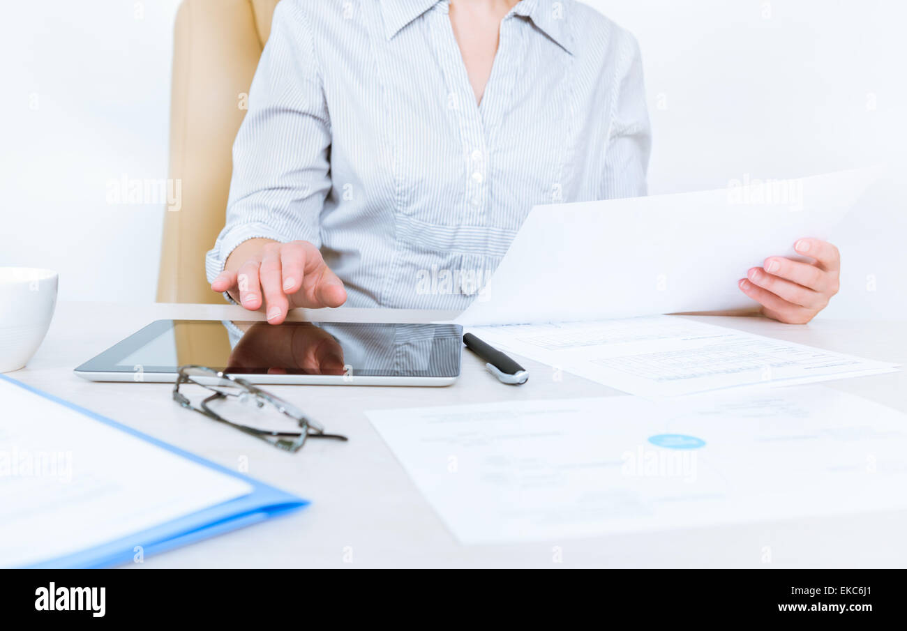 Business person working with documents Stock Photo - Alamy