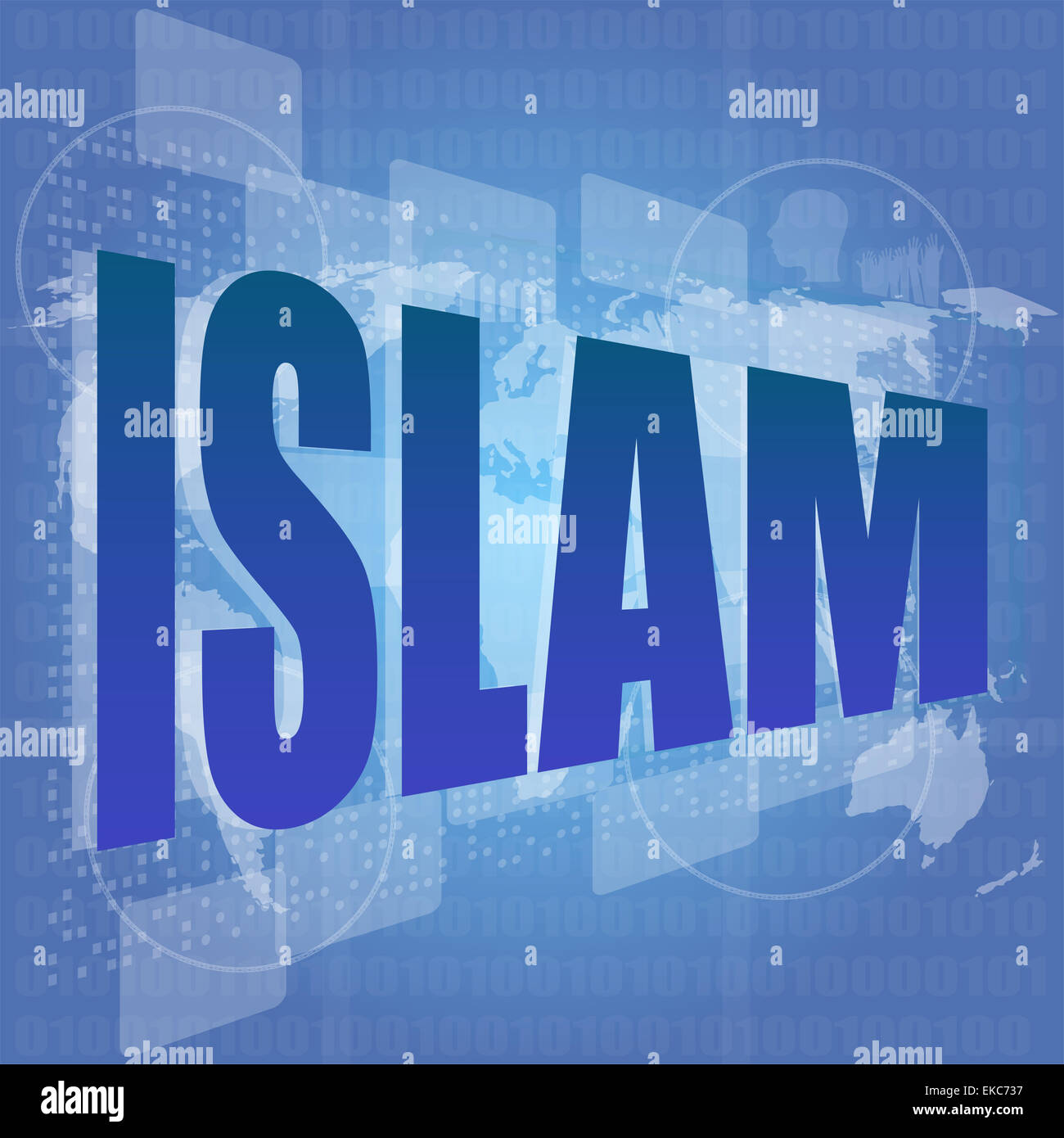 islam word on digital touch screen - social concept Stock Photo - Alamy