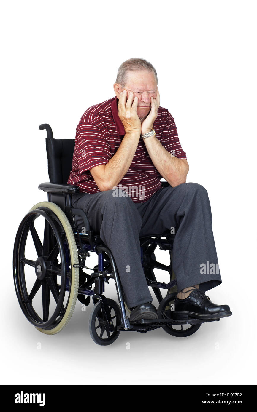 Sad senior in wheelchair Stock Photo - Alamy
