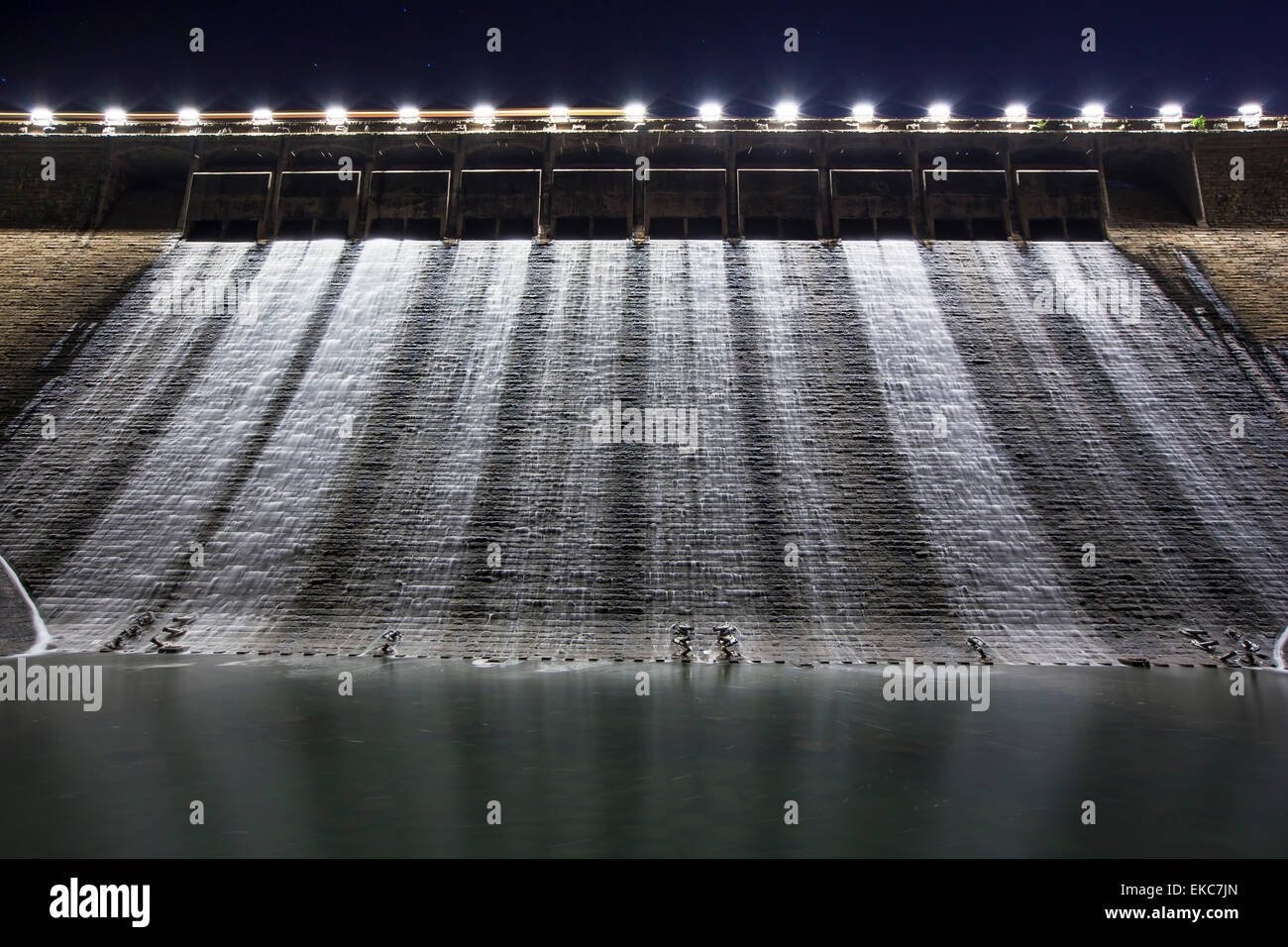 Dam at night Stock Photo - Alamy
