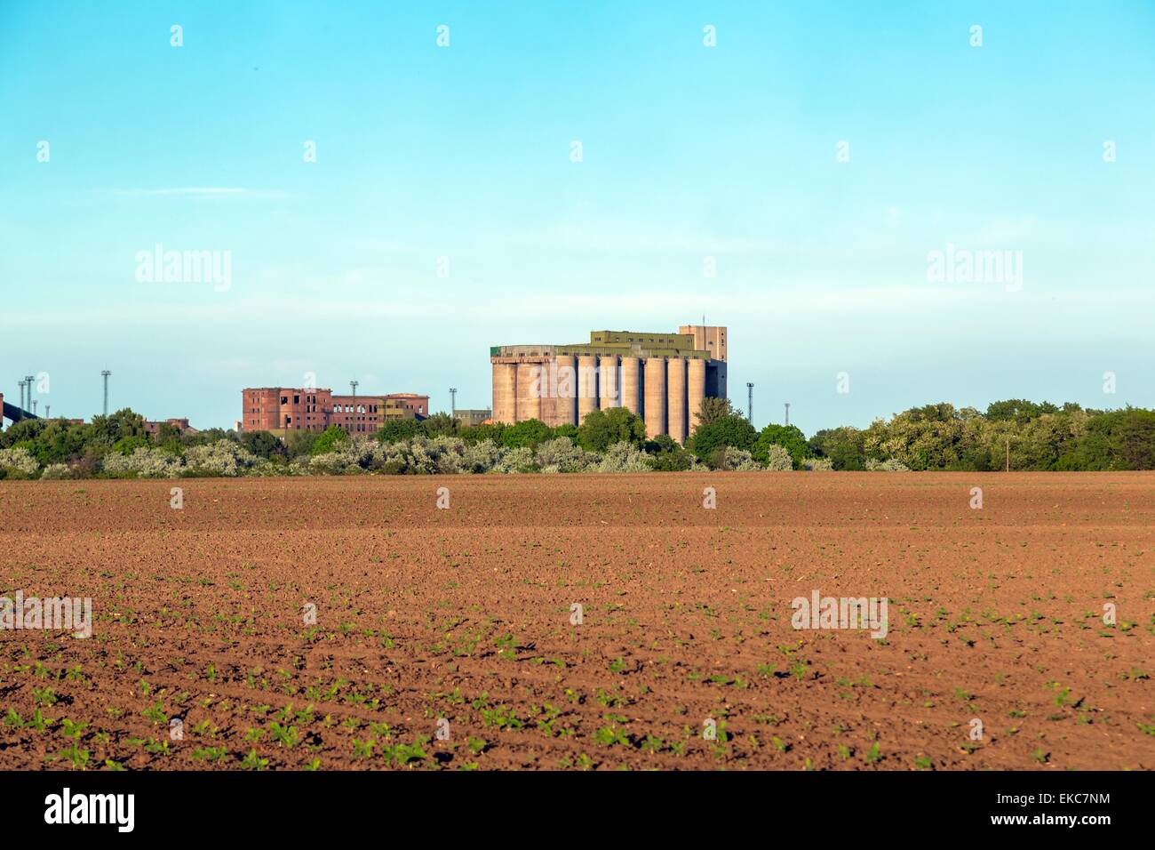 Rural landscape with factory Stock Photo - Alamy