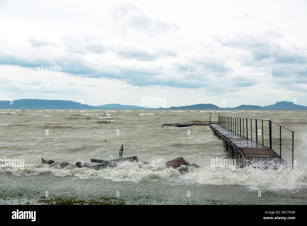 Storm over the lake Stock Photo - Alamy