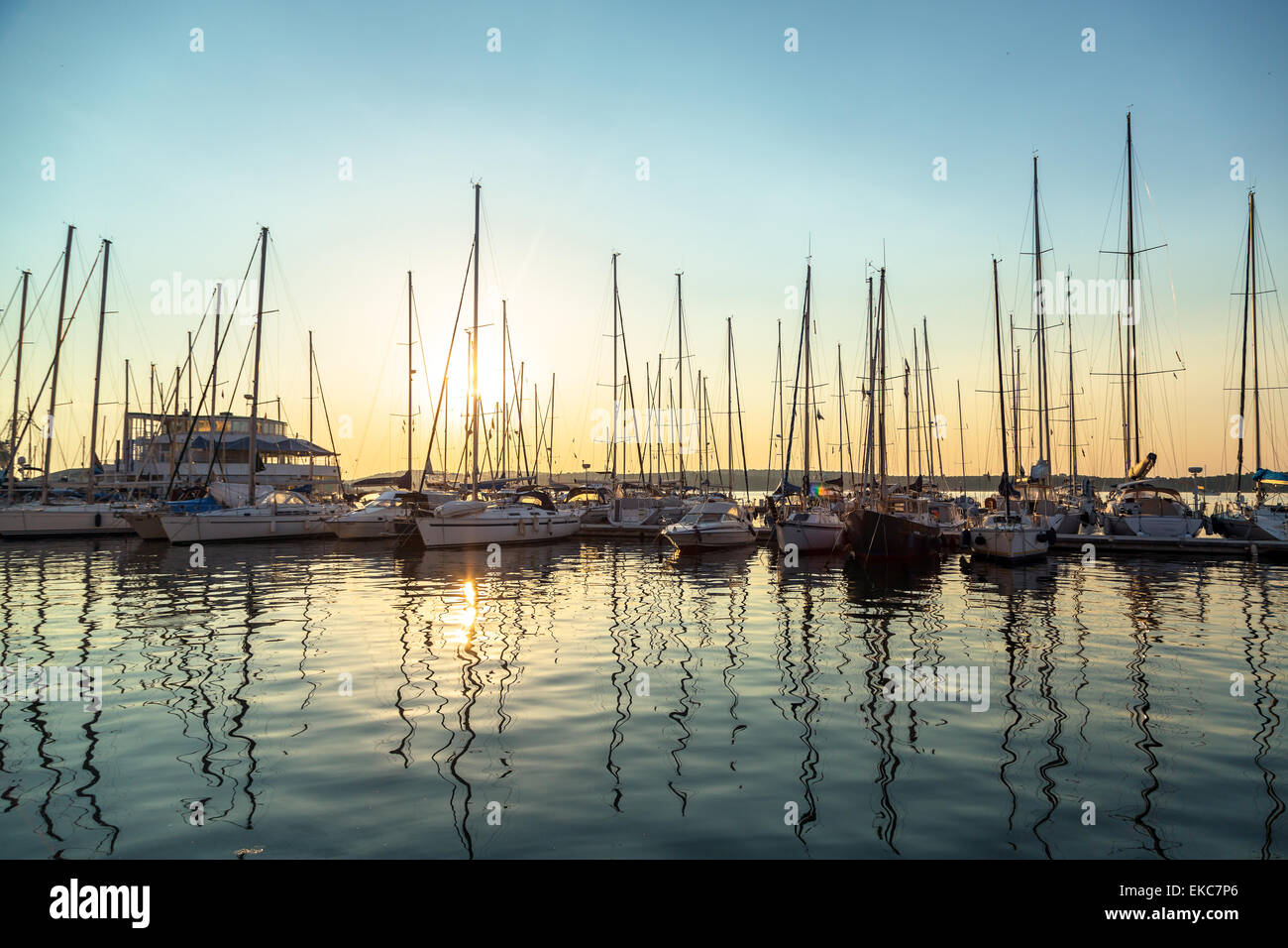 Port in the sunset Stock Photo - Alamy