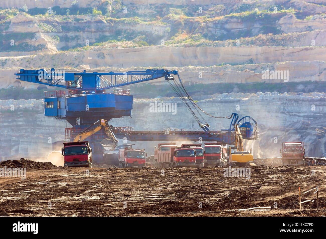 Landscape with mine machine Stock Photo - Alamy