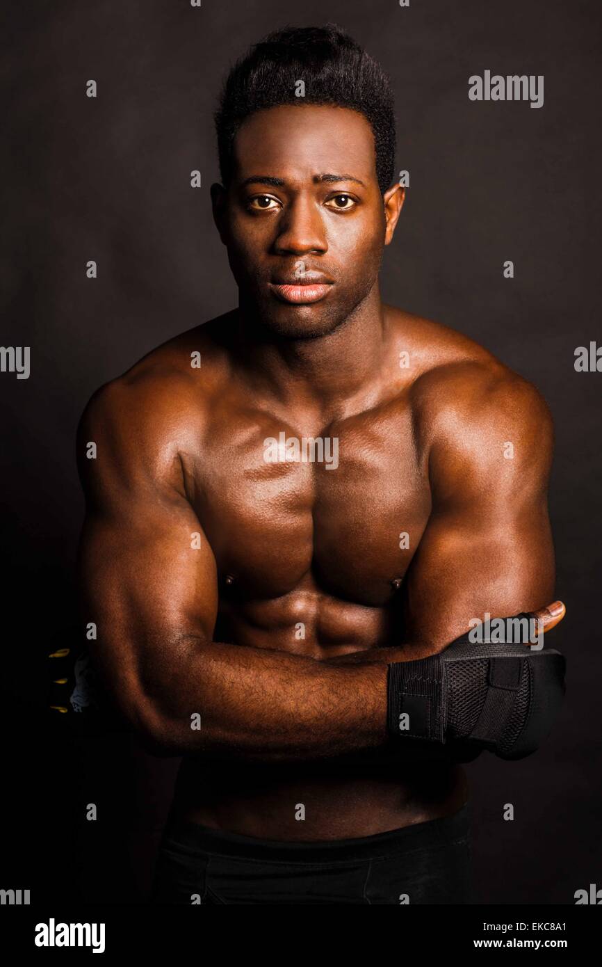 Tough african opponent boxer Stock Photo - Alamy