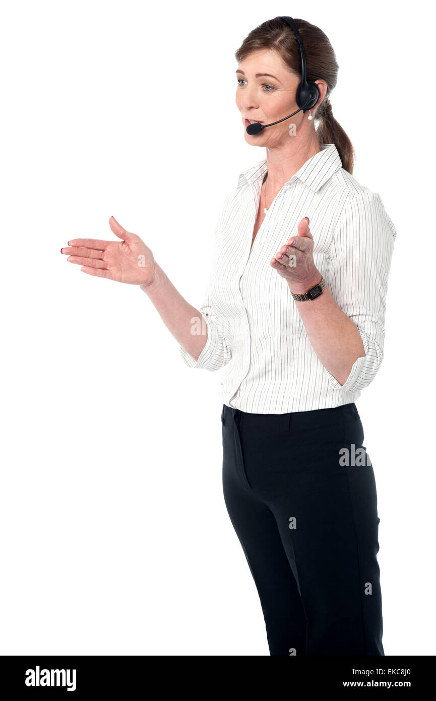 Business woman explaining Cut Out Stock Images & Pictures - Alamy