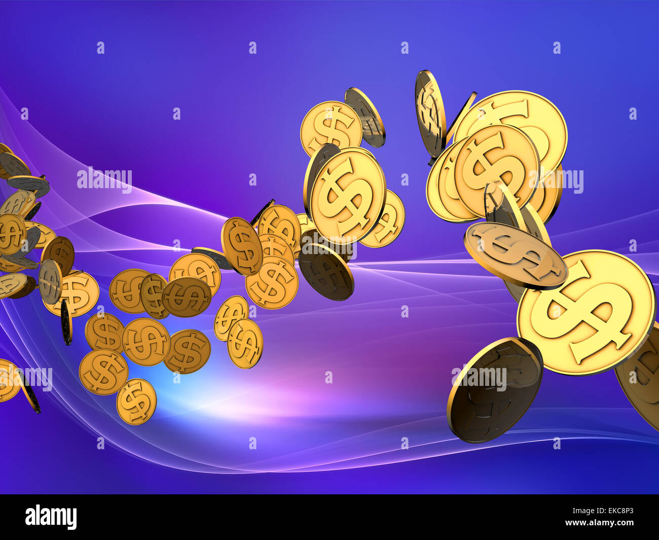 Golden Dollar Wave Stock Photo - Alamy